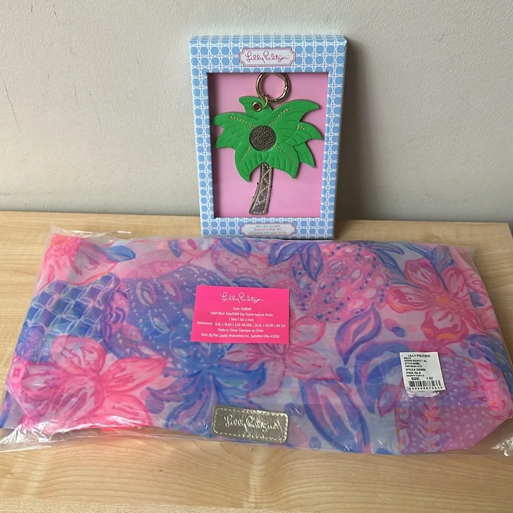 Lilly Pulitzer | Bags | Lilly Pulitzer Gwp Mesh Tote Pink Isle Tote ...